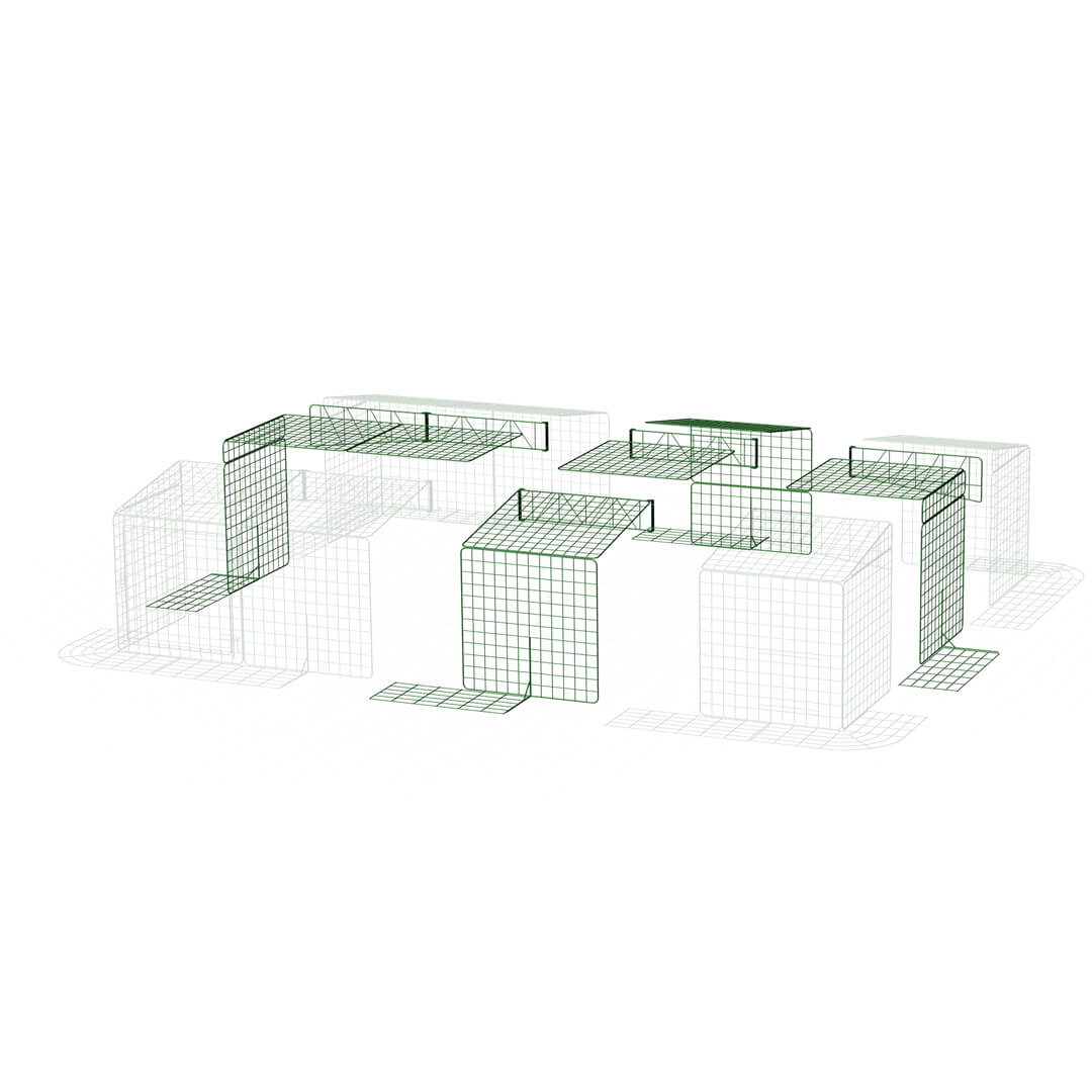 Extension for Zippi Rabbit Run with Roof and Skirt - Single Height 3 x ...